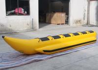 China Yellow / Black 0.9mm PVC Flyfish Inflatable Water Toys Water Game Banana Boat for sale