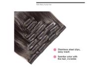 China Color #2 Can Be Restyled Silky Smooth Soft Clip in Hair Extension Europe Hair Extension for Hair Salon 18