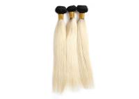 China 1B Blonde 613 Color Brazilian Hair Weft Ombre Color Human Virgin Hair Weave 12