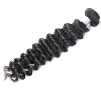 China Brazilian Virgin Hair Weave Deep Wave Smooth and Soft Virgin Hair Extension Natural Black for sale