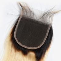 China 4x4 Brazilian Hair Lace Closure Straight 1b/613 Color 9a Grade 100% Pure Human Hair for sale