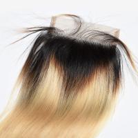 China 4x4 Brazilian Hair Lace Closure Straight 1b/613 Color 9a Grade 100% Pure Human Hair for sale