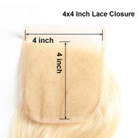 China Blonde #613 Color Body Wave Lace Closure Baby Hair Brazilian Real Human Hair for sale