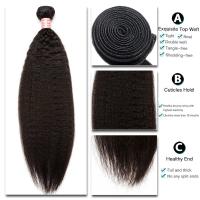 China Qingdao Hair 9a Grade Peruvian Hair Bundles Kinky Straight Texture 10