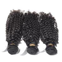 China Kinky Curly Malaysian Hair Extensions Double Weft Natural Color for sale