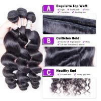 China Real Human Hair 1b Color Brazilian Loose Wave Deep Wave Hair 2m Weft for sale