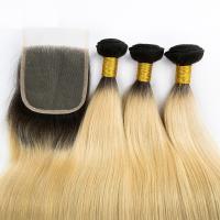 China Full Cuticle 8A 1b 613 Human Hair Extensions Double Drawn Strong Weft for sale