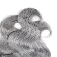 China Virgin Indian Human Hair Bundles , Grey Ombre Hair Bundles Two Tone Full End for sale