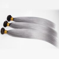 China 1B Straight Grey Ombre Human Hair Extensions Two Tone Indian Hair Bundles for sale