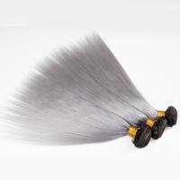 China 1B Straight Grey Ombre Human Hair Extensions Two Tone Indian Hair Bundles for sale