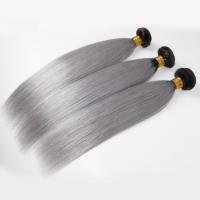China 1B Straight Grey Ombre Human Hair Extensions Two Tone Indian Hair Bundles for sale