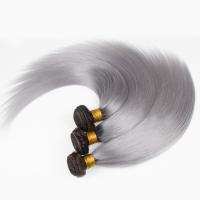 China 1B Straight Grey Ombre Human Hair Extensions Two Tone Indian Hair Bundles for sale