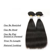 China 9A Unprocessed Indian Human Hair Bundles Straight 12''- 32'' , Natural 1b Black Color for sale