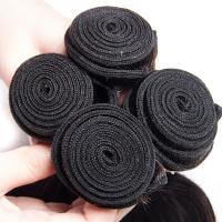 China 9A Unprocessed Indian Human Hair Bundles Straight 12''- 32'' , Natural 1b Black Color for sale