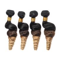 China Loose Wave Blonde Ombre Remy Hair Extensions Soft And Clean 1b/4/27 Color for sale