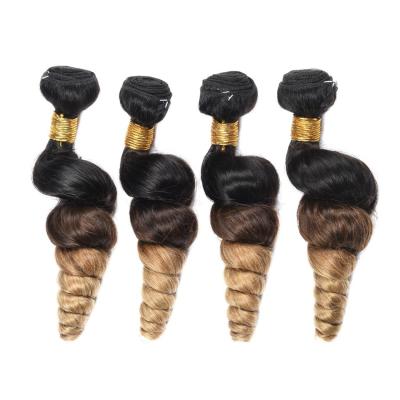 China Loose Wave Blonde Ombre Remy Hair Extensions Soft And Clean 1b/4/27 Color for sale