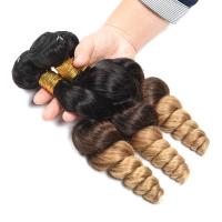China Loose Wave Blonde Ombre Remy Hair Extensions Soft And Clean 1b/4/27 Color for sale