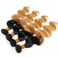 China Virgin Ombre Hair Weave Bundles , Body Wave 3 Tone Ombre Brazilian Hair for sale