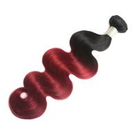 China Unprocessed Ombre Hair Weave 1b/99j Wine Red Body Wave Burgundy Soft And Silky for sale