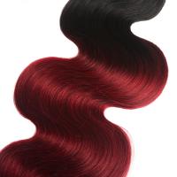 China Unprocessed Ombre Hair Weave 1b/99j Wine Red Body Wave Burgundy Soft And Silky for sale