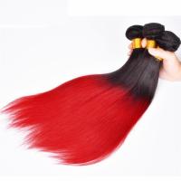 China Silk Soft Ombre Brazilian Hair Weave , Real Human Ombre Remy Hair Bundles for sale