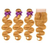 China Unprocessed Virgin Hair Extension #27 Body Wave Hair 3 Bundles With Closure for sale