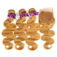 China Unprocessed Virgin Hair Extension #27 Body Wave Hair 3 Bundles With Closure for sale