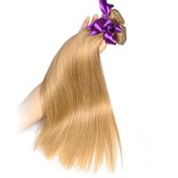 China Colored Brazilian Ombre Hair Weave Weft #27 Color Straight Virgin Hair Extension for sale