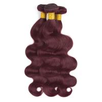 China 99j Color Burgundy Ombre Hair Weave Extension Body Wave Virgin Hair Bundle No Smell for sale