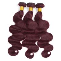 China 99j Color Burgundy Ombre Hair Weave Extension Body Wave Virgin Hair Bundle No Smell for sale