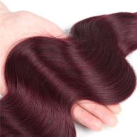China 99j Color Burgundy Ombre Hair Weave Extension Body Wave Virgin Hair Bundle No Smell for sale