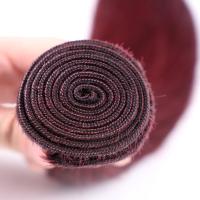China 99j Burgundy Straight Brazilian Hair Peruvian Human Hair Weave Popular Sell Double Weft for sale