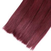 China 99j Burgundy Straight Brazilian Hair Peruvian Human Hair Weave Popular Sell Double Weft for sale