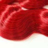China Red Color Body Wave Brazilian Hair Peruvian Virgin Human Hair 12