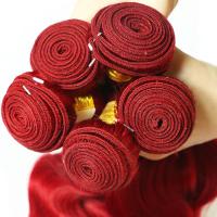 China Red Color Body Wave Brazilian Hair Peruvian Virgin Human Hair 12