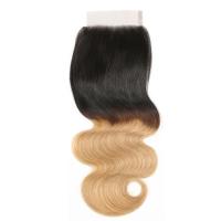 China 1b 27 Silk Base Lace Frontal Closure 4*4 Inch With 100% Raw Human Hair for sale