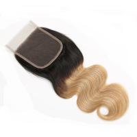 China 1b 27 Silk Base Lace Frontal Closure 4*4 Inch With 100% Raw Human Hair for sale