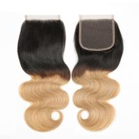China 1b 27 Silk Base Lace Frontal Closure 4*4 Inch With 100% Raw Human Hair for sale