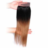 China Silk Base Grade 10A 4x4 Lace Closure 100% Virgin Human Hair Two Tone Color for sale