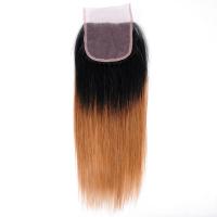 China Silk Base Grade 10A 4x4 Lace Closure 100% Virgin Human Hair Two Tone Color for sale