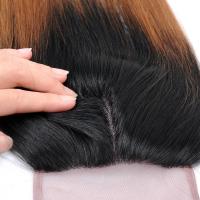 China Silk Base Grade 10A 4x4 Lace Closure 100% Virgin Human Hair Two Tone Color for sale