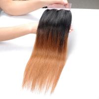 China Silk Base Grade 10A 4x4 Lace Closure 100% Virgin Human Hair Two Tone Color for sale