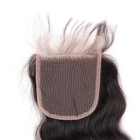 China Drouble Weft 4x4 Lace Closure Peruvian Hair Weave Lace Closure Deep Texture for sale