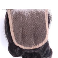 China Natural 4x4 Lace Closure Hair Extensions No Animal Loose Wave Closure for sale