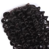 China Brazilian Kinky Curly 4x4 Lace Closure Virgin Hair Bundles For Black Woman for sale