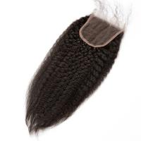 China Black 4 X4 Kinky Straight Closure , Free Part Lace Closure No Tangling for sale