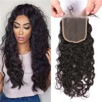 China Non Remy Hair Virgin 4x4 Lace Closure Medium Length With 10′′-20′′ Inch for sale