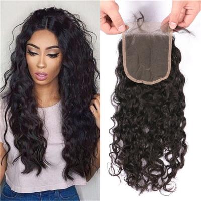 China Non Remy Hair Virgin 4x4 Lace Closure Medium Length With 10′′-20′′ Inch for sale