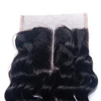 China Indian Curly Brown 4x4 Lace Closure Grade 8A Virgin Human Hair Materials for sale
