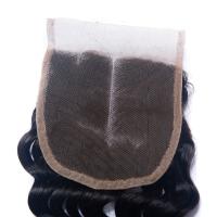 China Indian Curly Brown 4x4 Lace Closure Grade 8A Virgin Human Hair Materials for sale